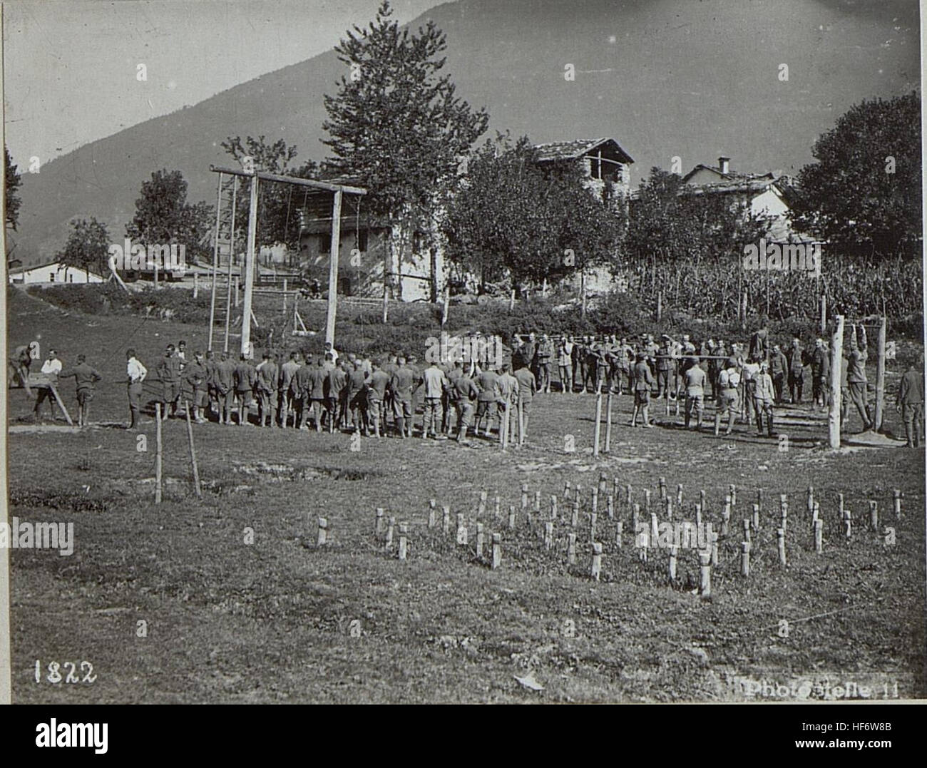 A photograph showing a stormtrooper training field in Levico, Italy ...