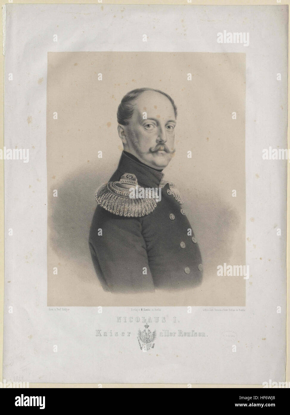 Portrait of Nicholas I, Emperor of Russia Stock Photo - Alamy