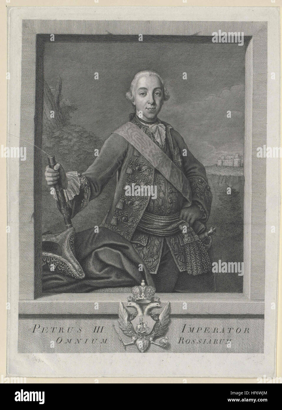 Portrait of Peter III of Russia (engraving after Pfandzelt), Emperor ...