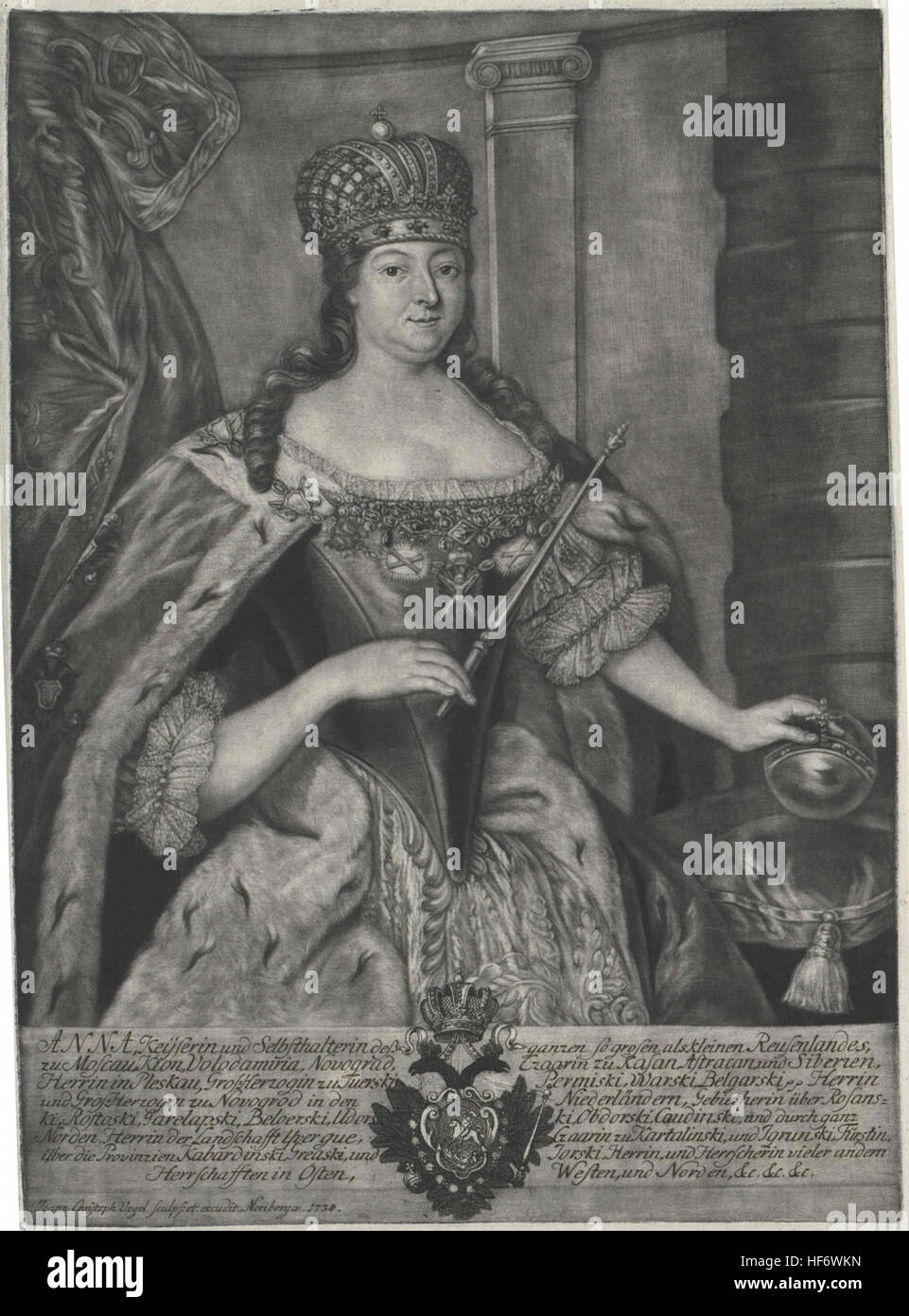 Anna of Russia (engraving) 03 Stock Photo - Alamy