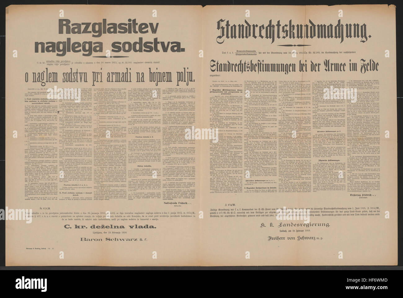 The k.u.k. Army High Command issued the martial law decree for military ...