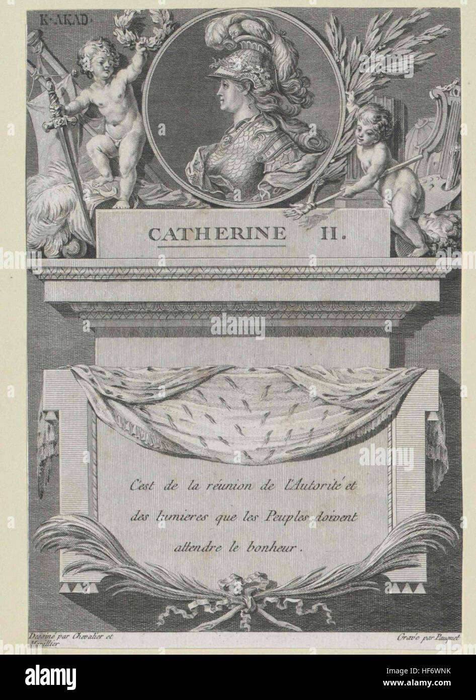 Profile Engraving of Catherine II of Russia, Empress Stock Photo - Alamy