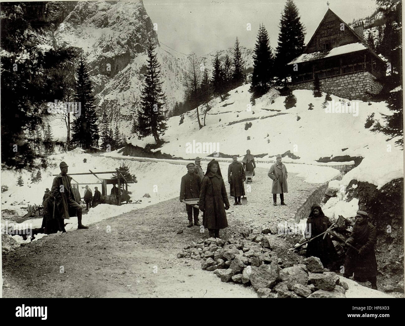 A photograph showing a transportation hub at Kranjska Gora, with ...