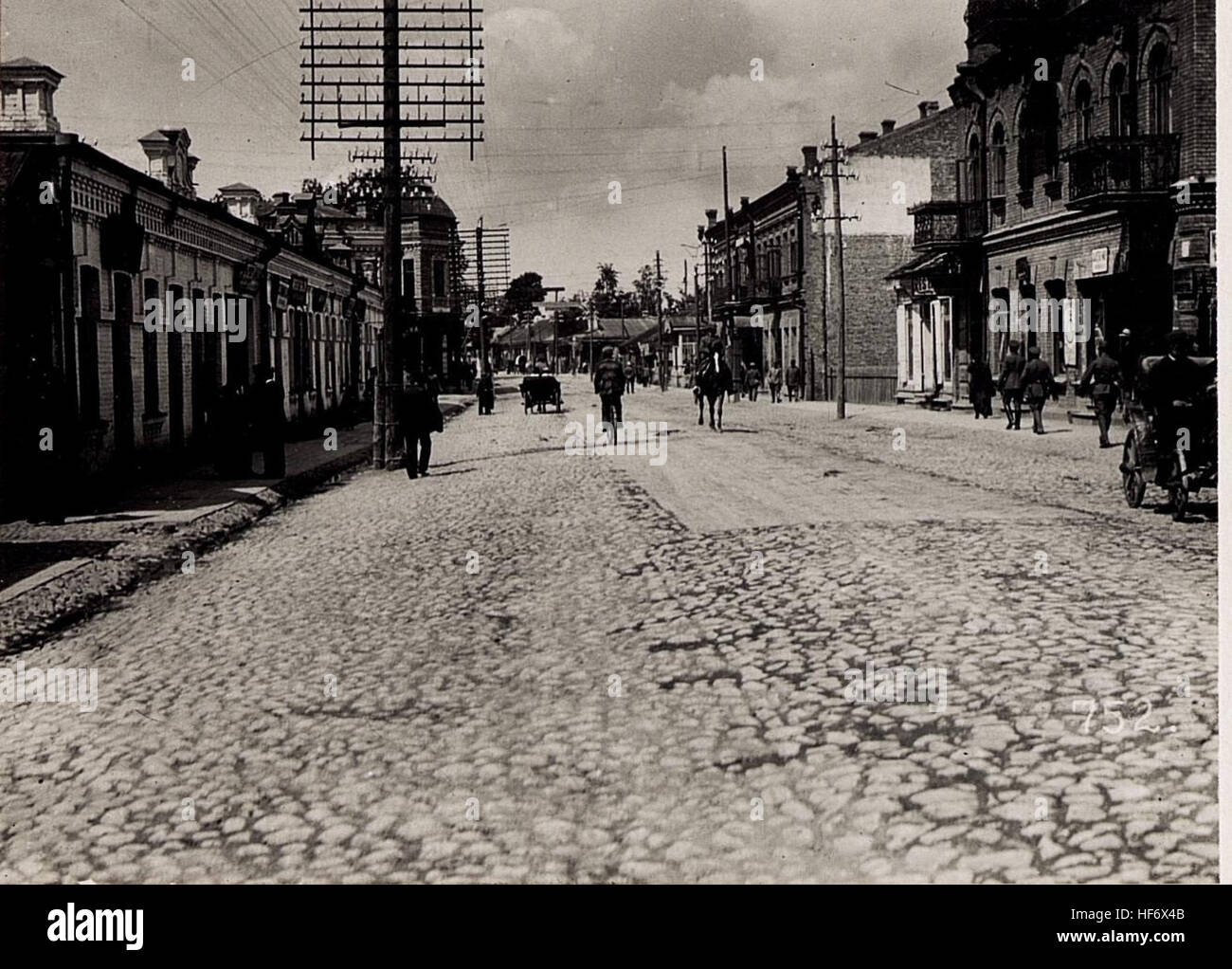 A photograph of the main street in Kowel during World War I ...