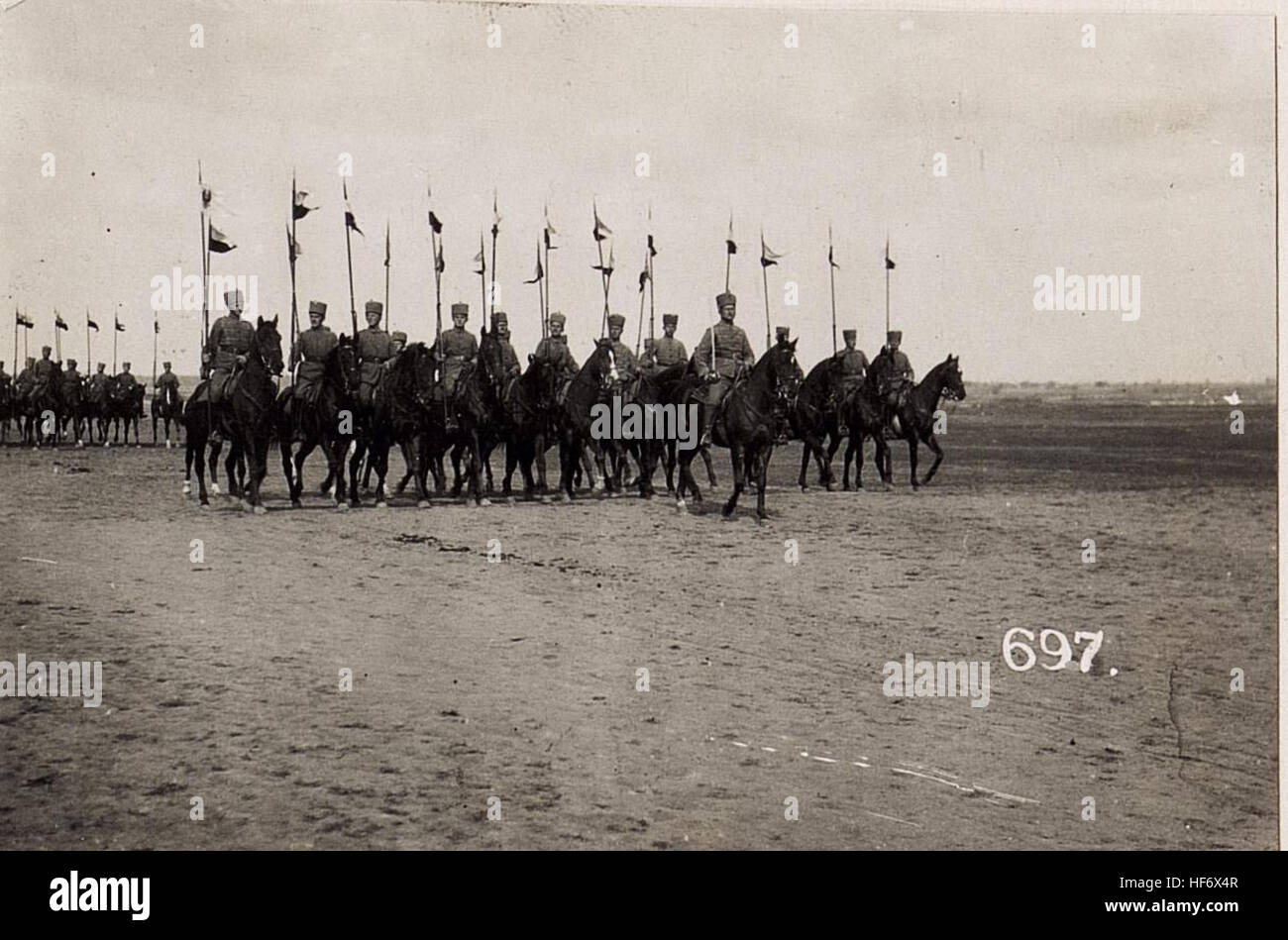 A military parade during World War I, captured as part of a military ...