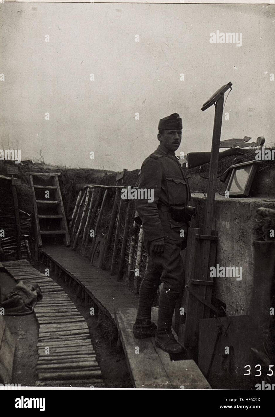 A concrete observation post and bar observation device from the First ...
