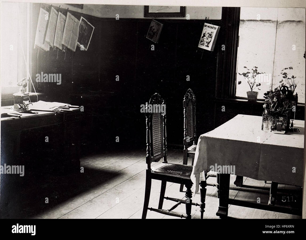 A photograph showing the breakfast room used by the 4th Army Command ...