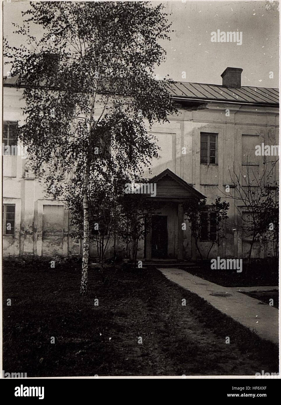 A historical photograph of the monastery courtyard in Vladimir Volynsky ...