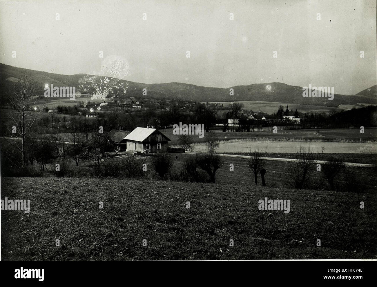A historical image depicting the location northwest of Limanowa during ...