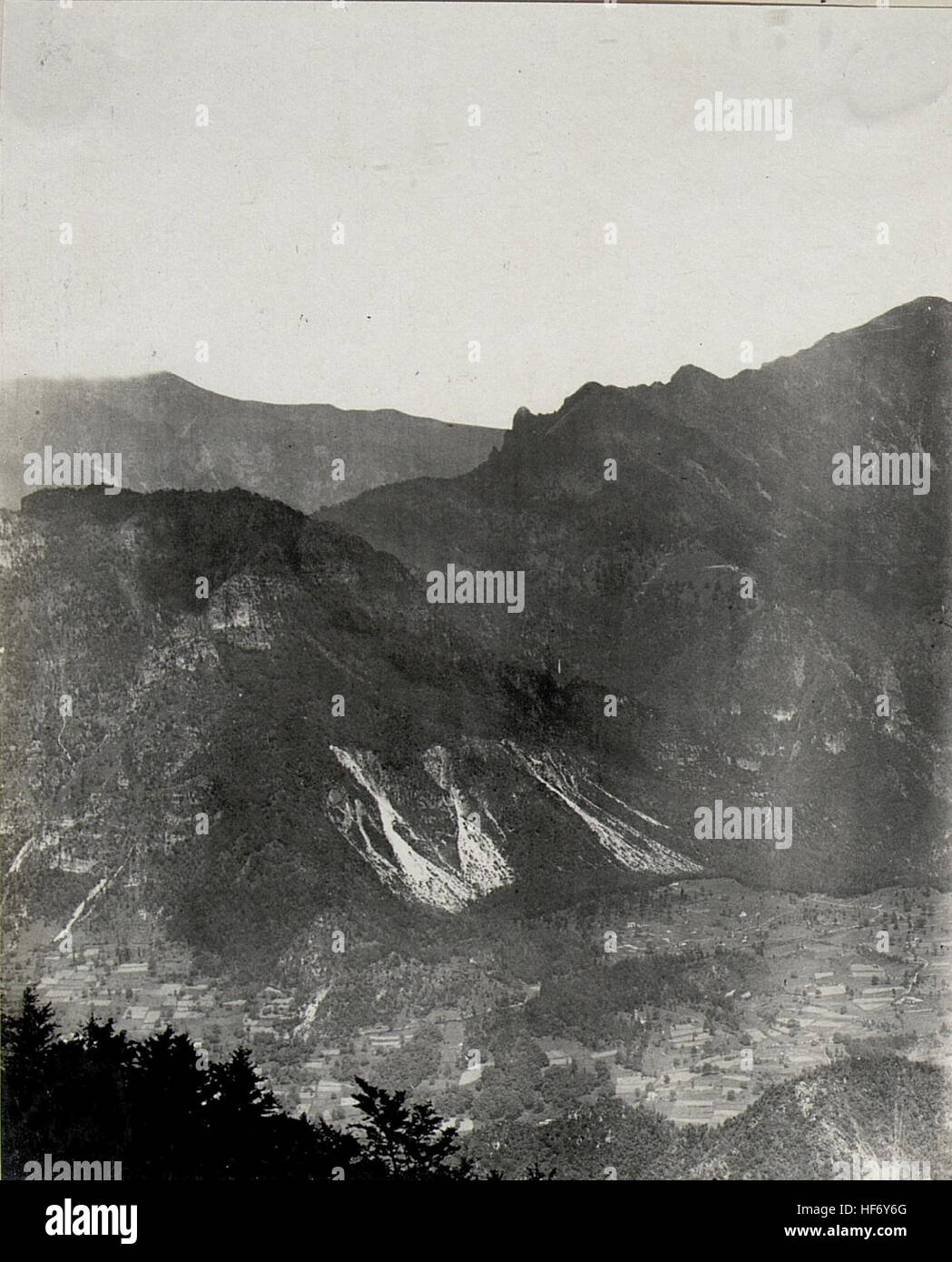 Panoramic view from Priafora, 100m north, during World War I Stock ...