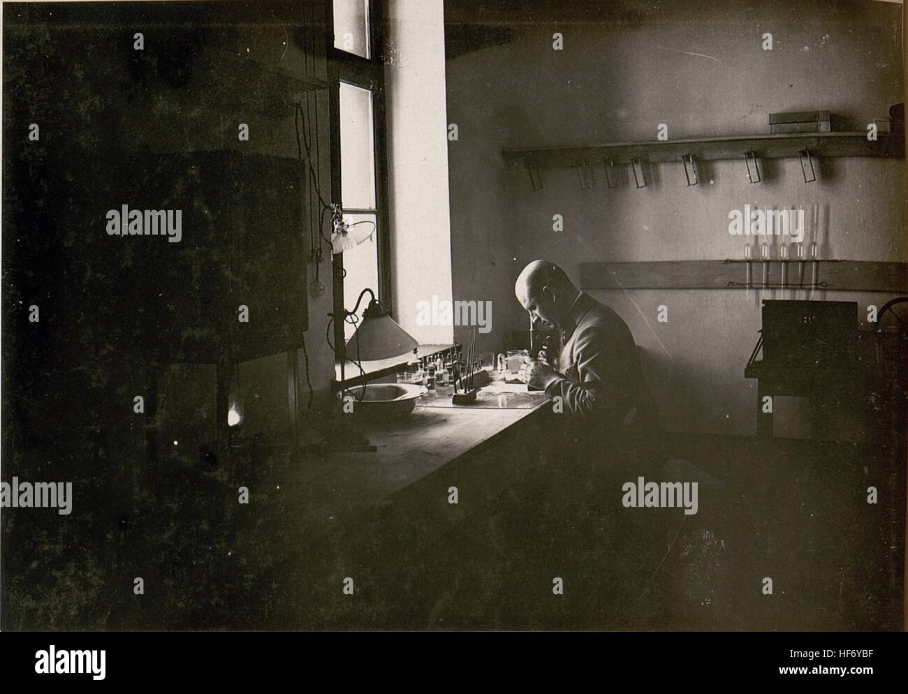 Bacteriological field laboratory No. 49 during World War I, showing the ...