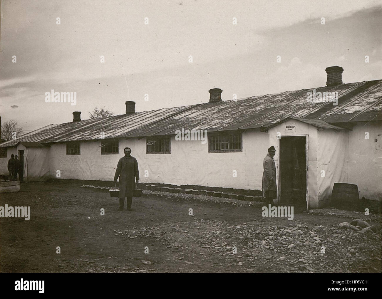 The method of fecal disinfection using buckets during World War I, as ...