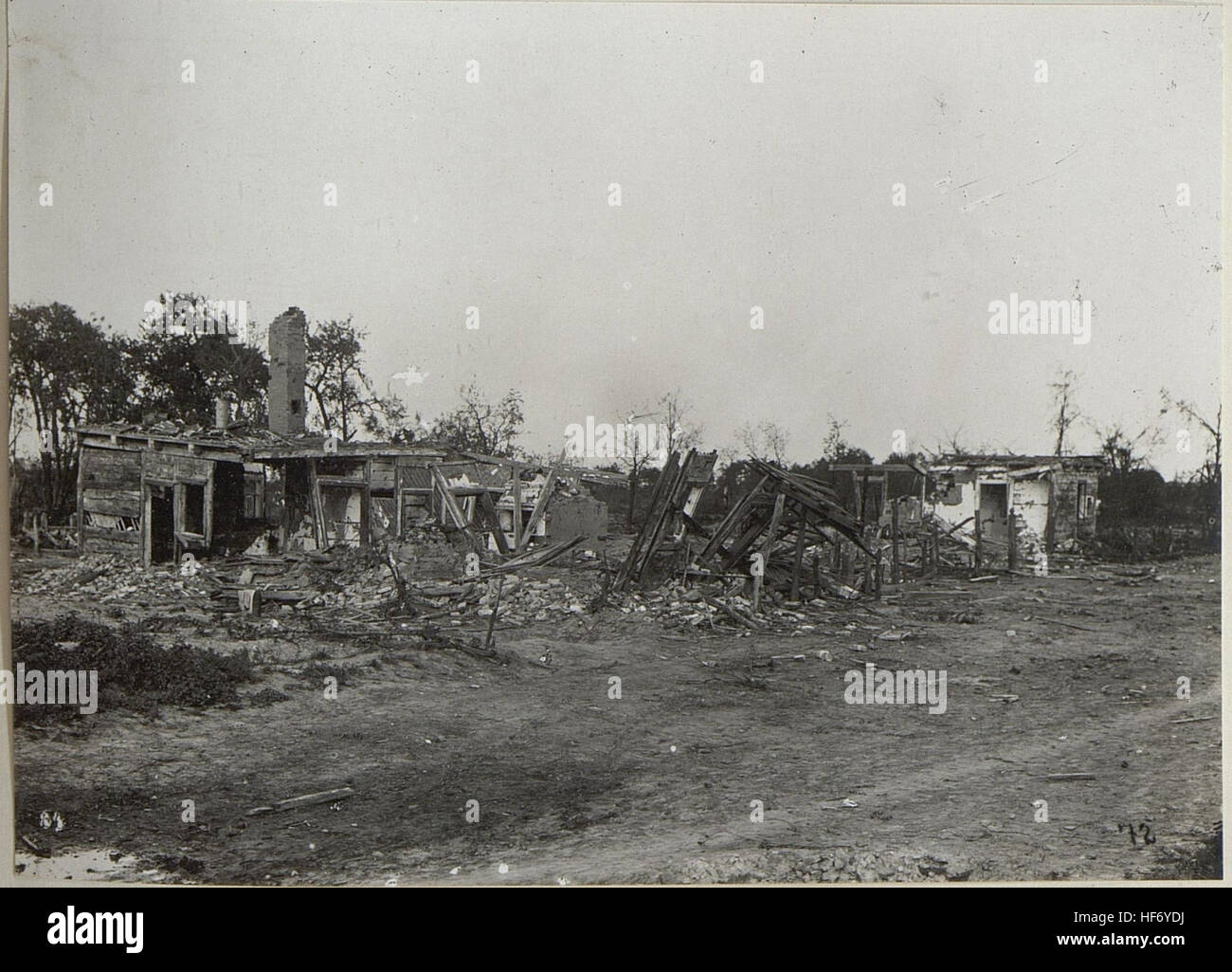 The destroyed town of Swidniki, captured during World War I, showing ...