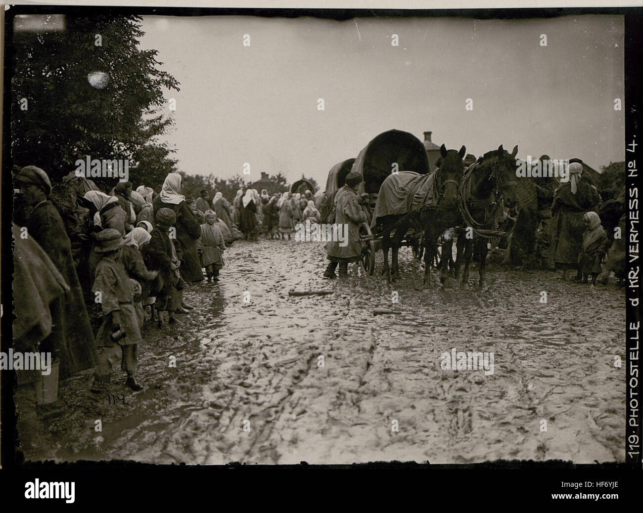 Evacuated civilians from the front lines during World War I ...