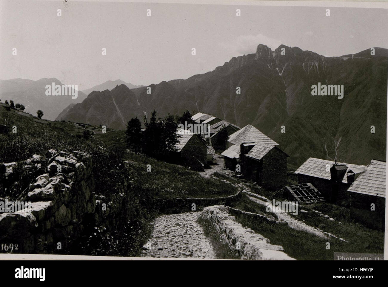 Tezze with Tonezza spires, photographed during World War I, showing the ...