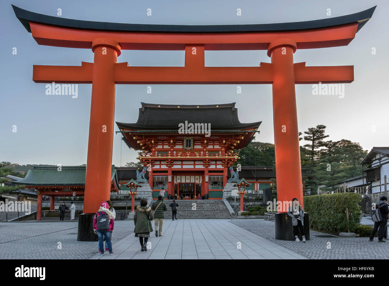 Fushimi Inari Taisha entrance, Romon (tower gate) and torii gate (Ni-no ...