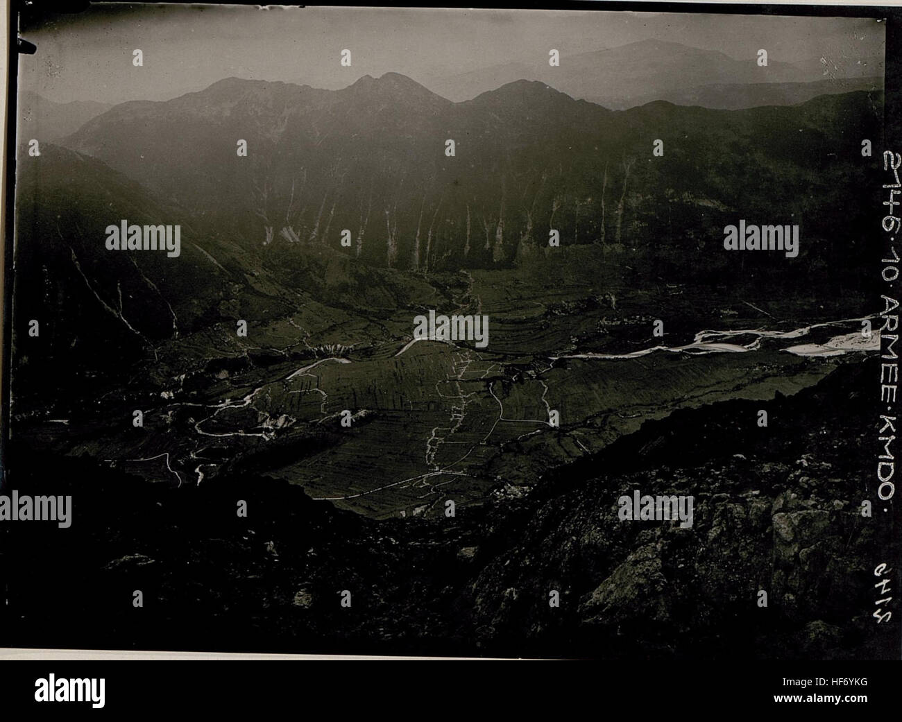 A panoramic wartime view from the slopes of Rombon into the Flitsch ...