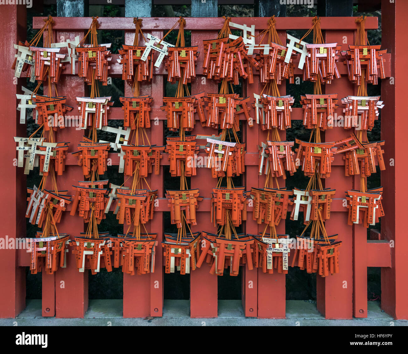 Torii ema (prayer plaques in shape of torii gates), Fushimi Inari ...