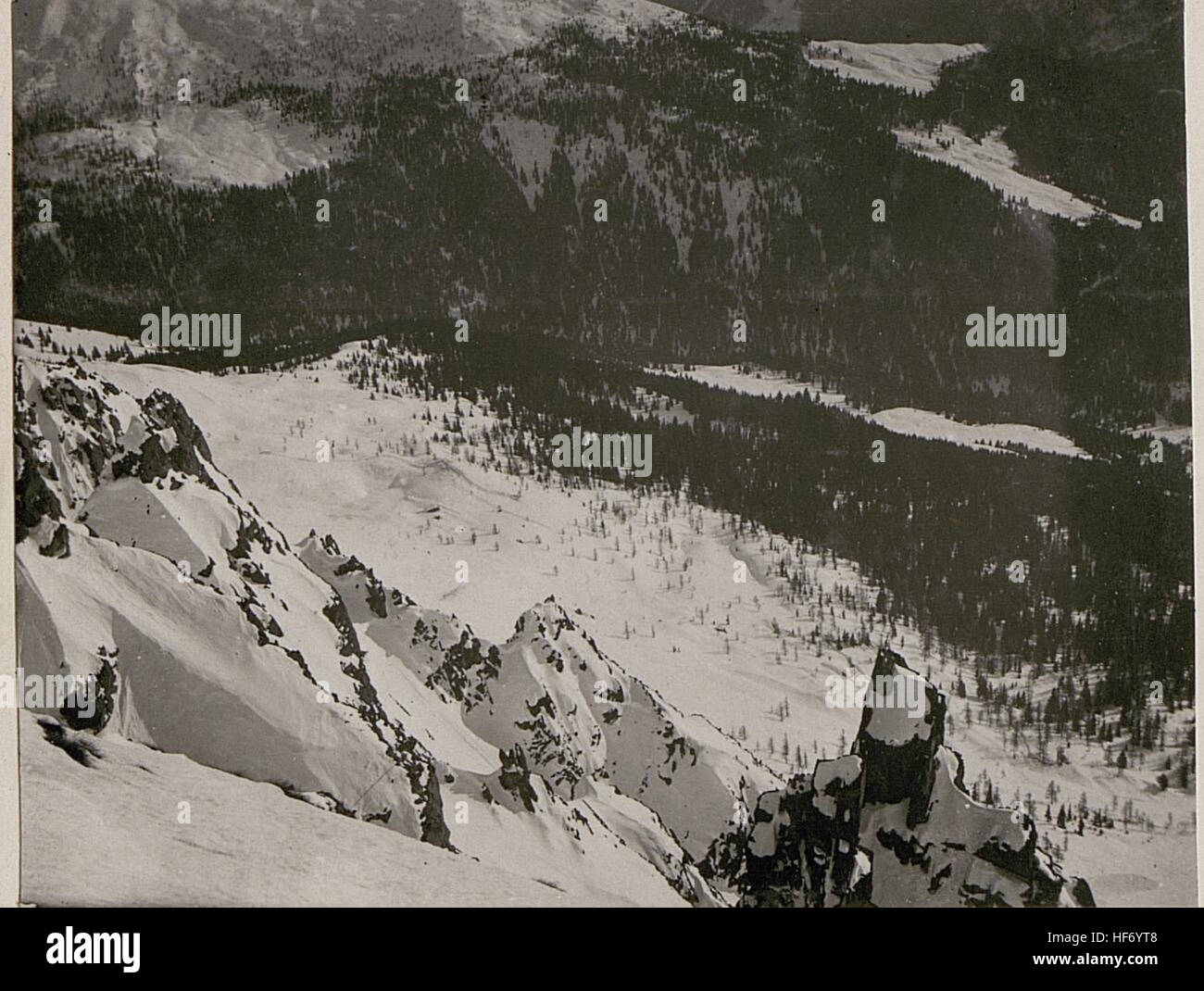 A photograph of enemy sentries posted at the Coltorondo-Scharte pass ...