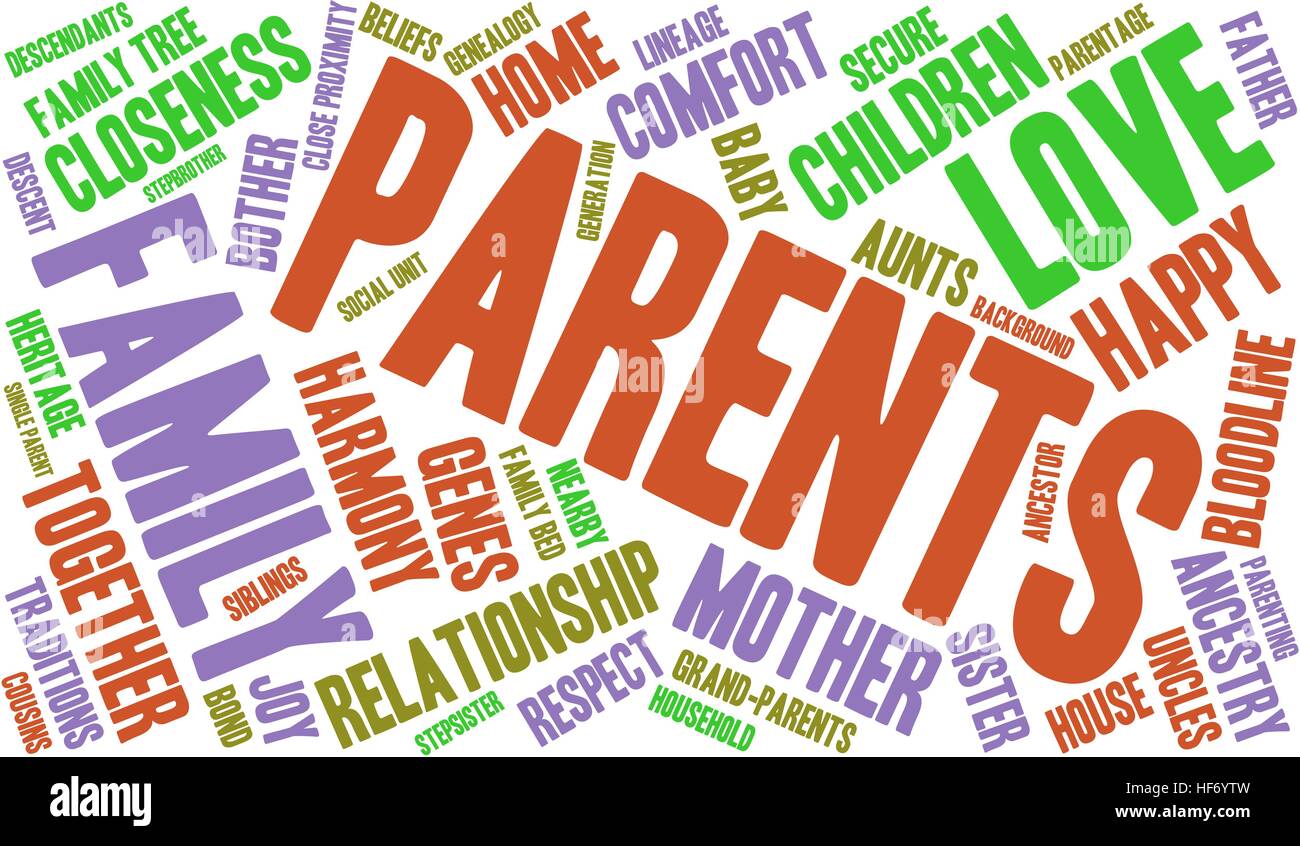 Parents word cloud on a white background Stock Vector Image & Art - Alamy