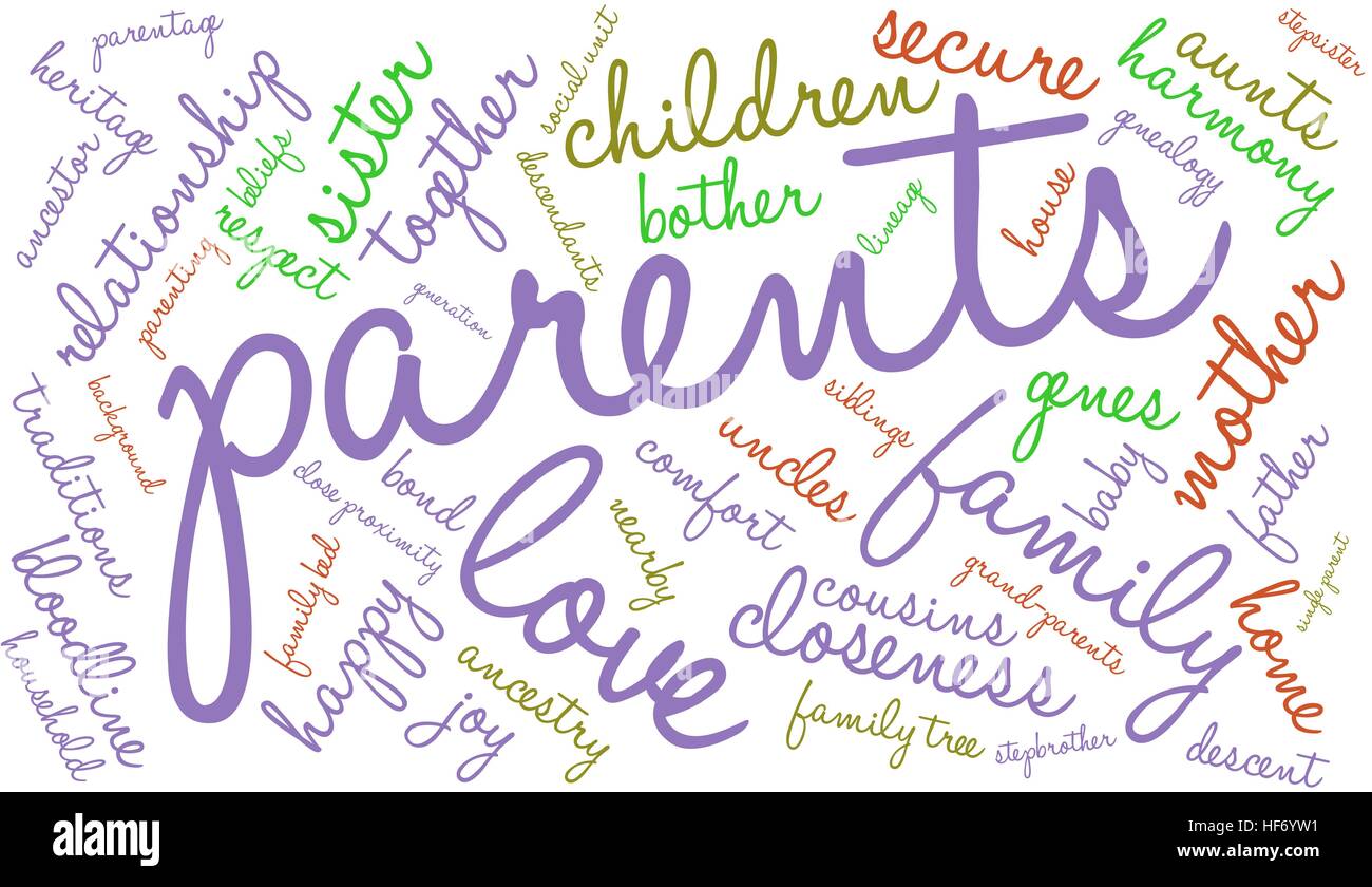 Parents word cloud on a white background Stock Vector Image & Art - Alamy
