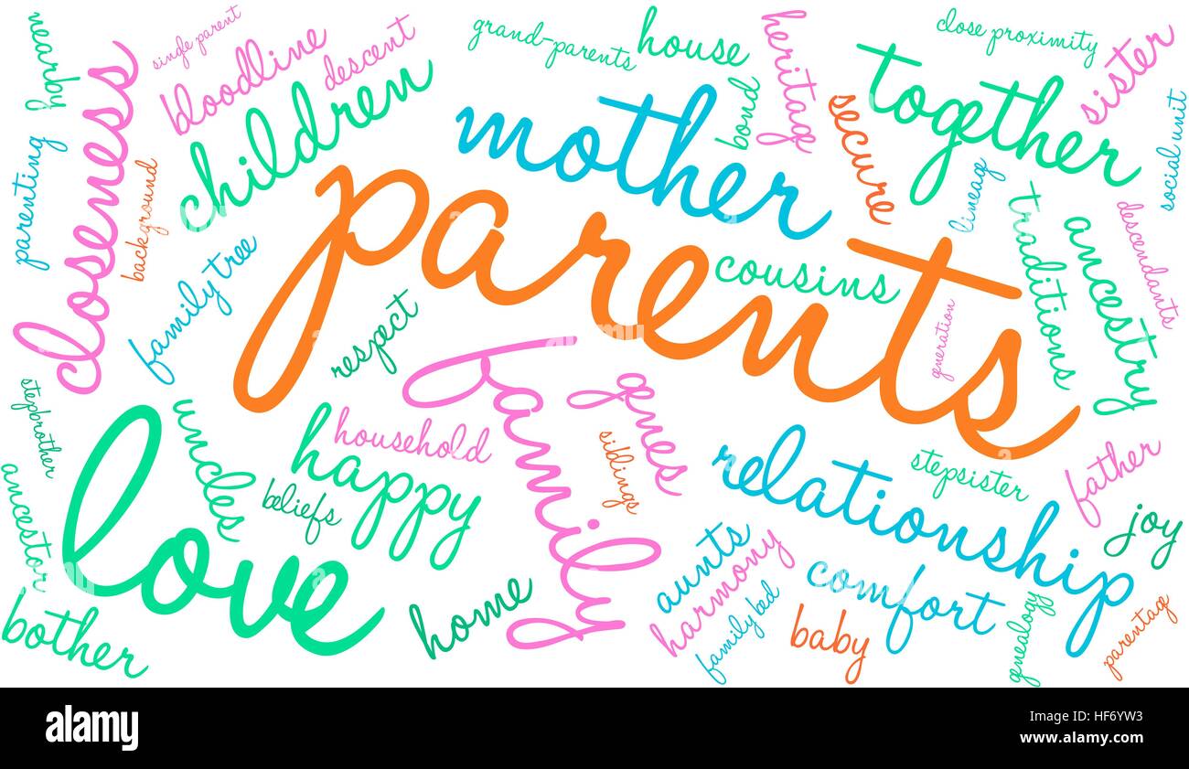Parents word cloud on a white background Stock Vector Image & Art - Alamy