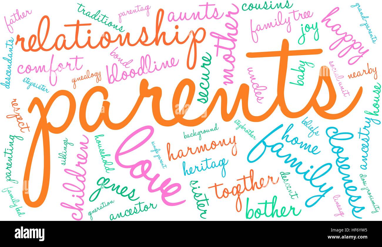 Parents word cloud on a white background Stock Vector Image & Art - Alamy