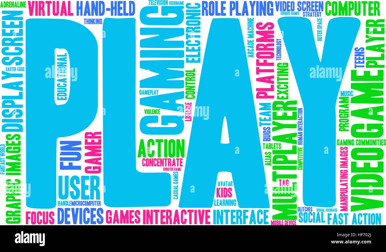 Play word cloud on a white background Stock Vector Image & Art - Alamy