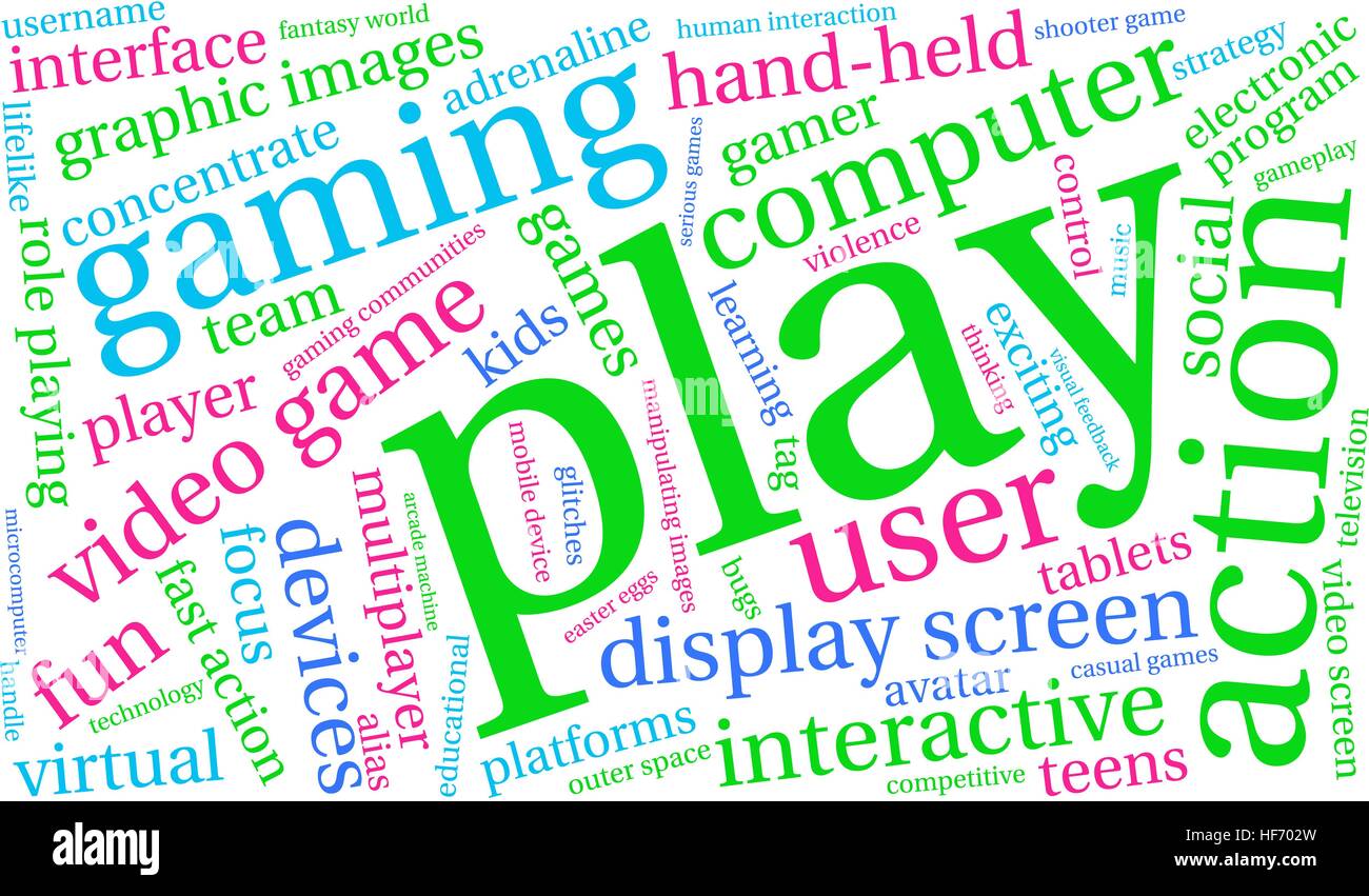 Play word cloud on a white background Stock Vector Image & Art - Alamy