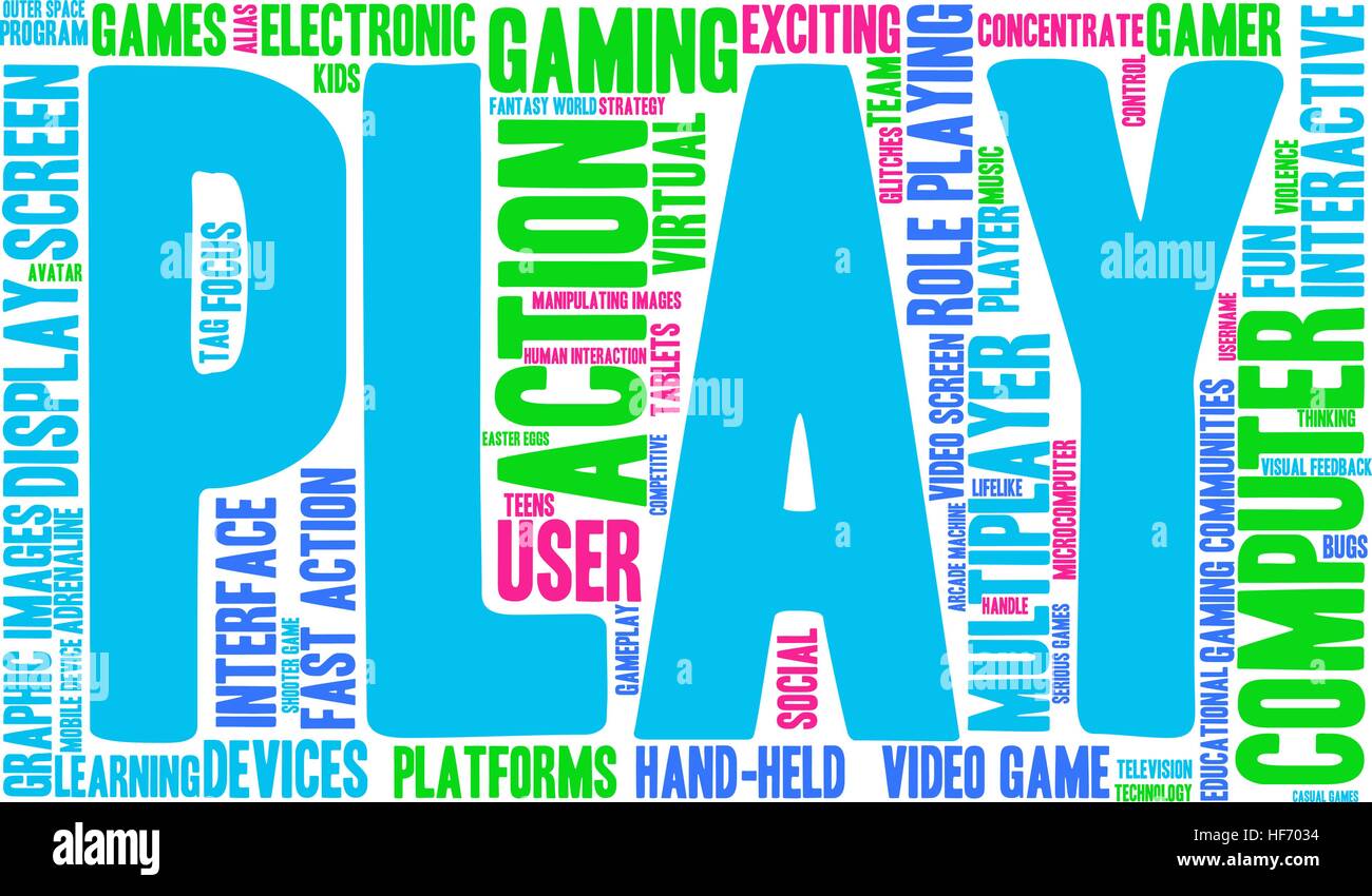 Play word cloud on a white background Stock Vector Image & Art - Alamy