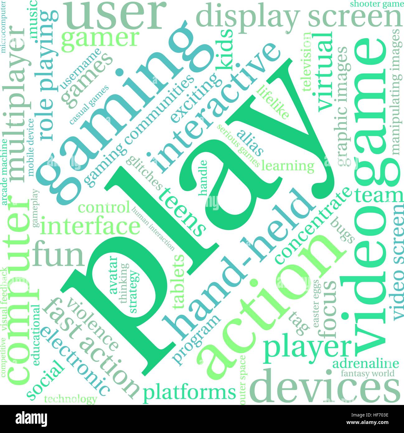 Play word cloud on a white background Stock Vector Image & Art - Alamy
