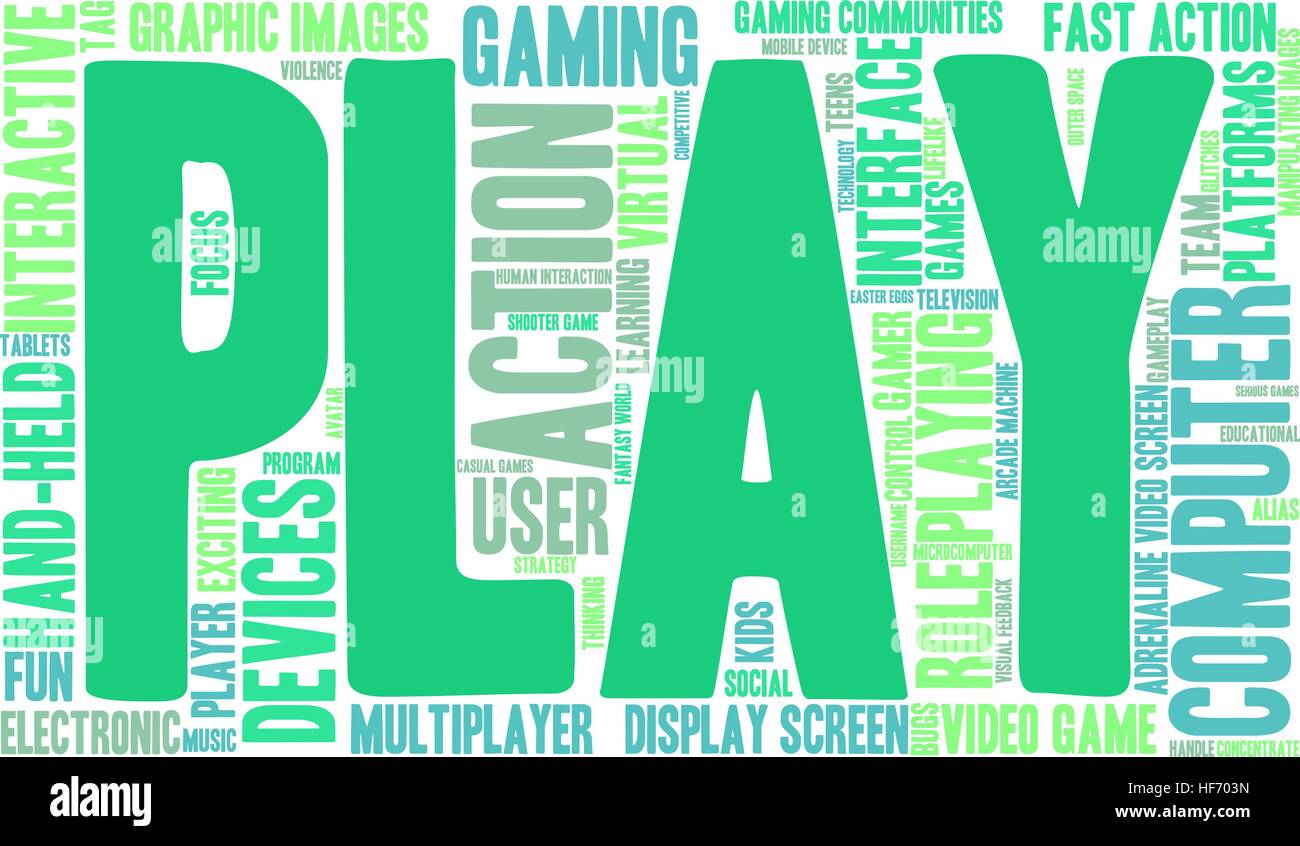 Play word cloud on a white background Stock Vector Image & Art - Alamy