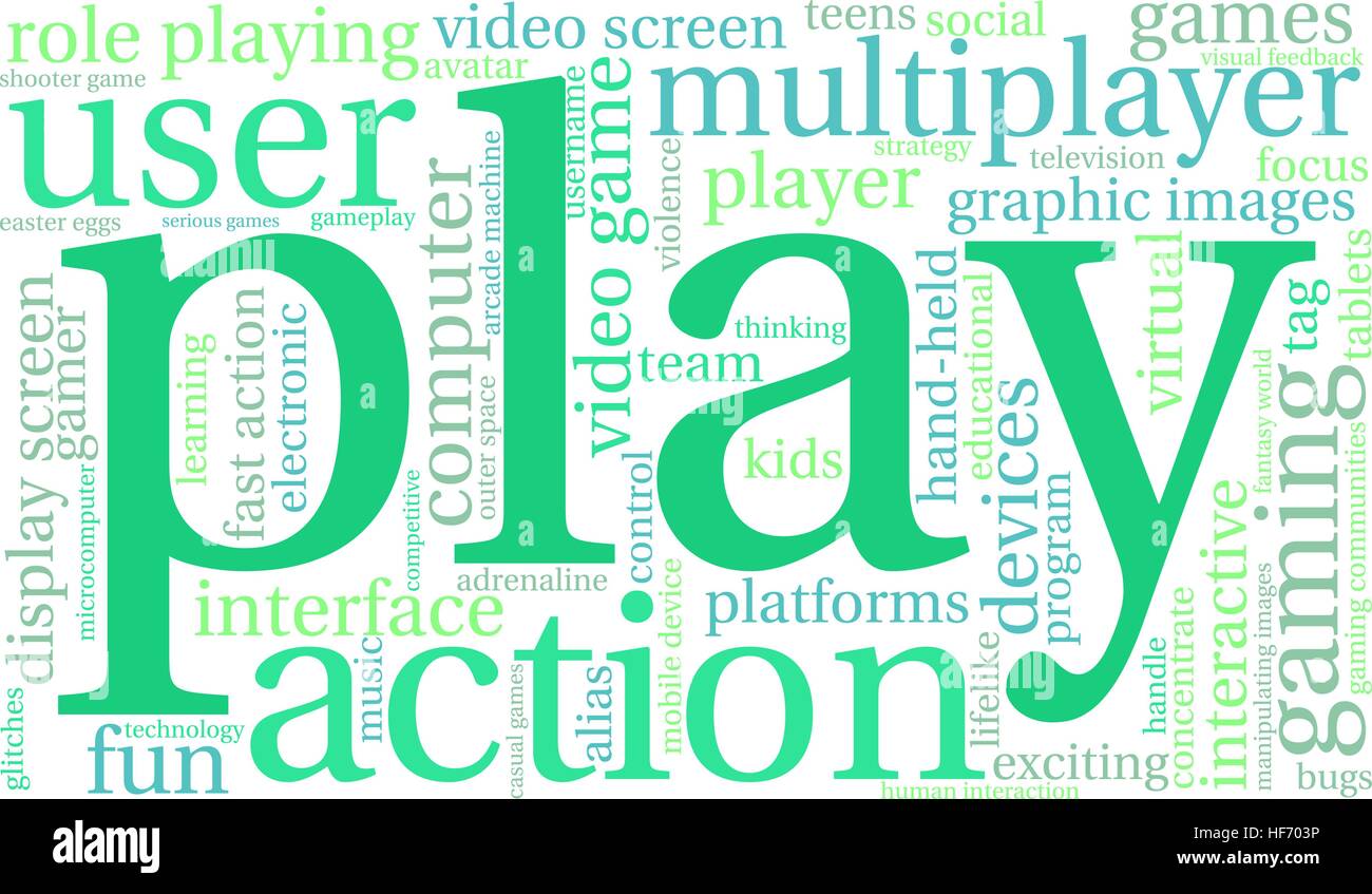 Play word cloud on a white background Stock Vector Image & Art - Alamy