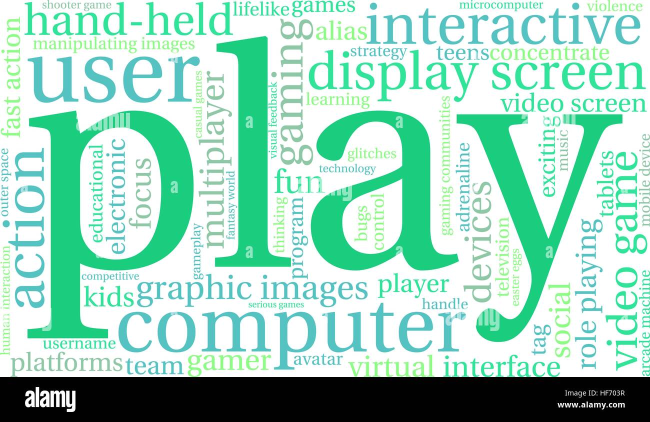 Play word cloud on a white background Stock Vector Image & Art - Alamy