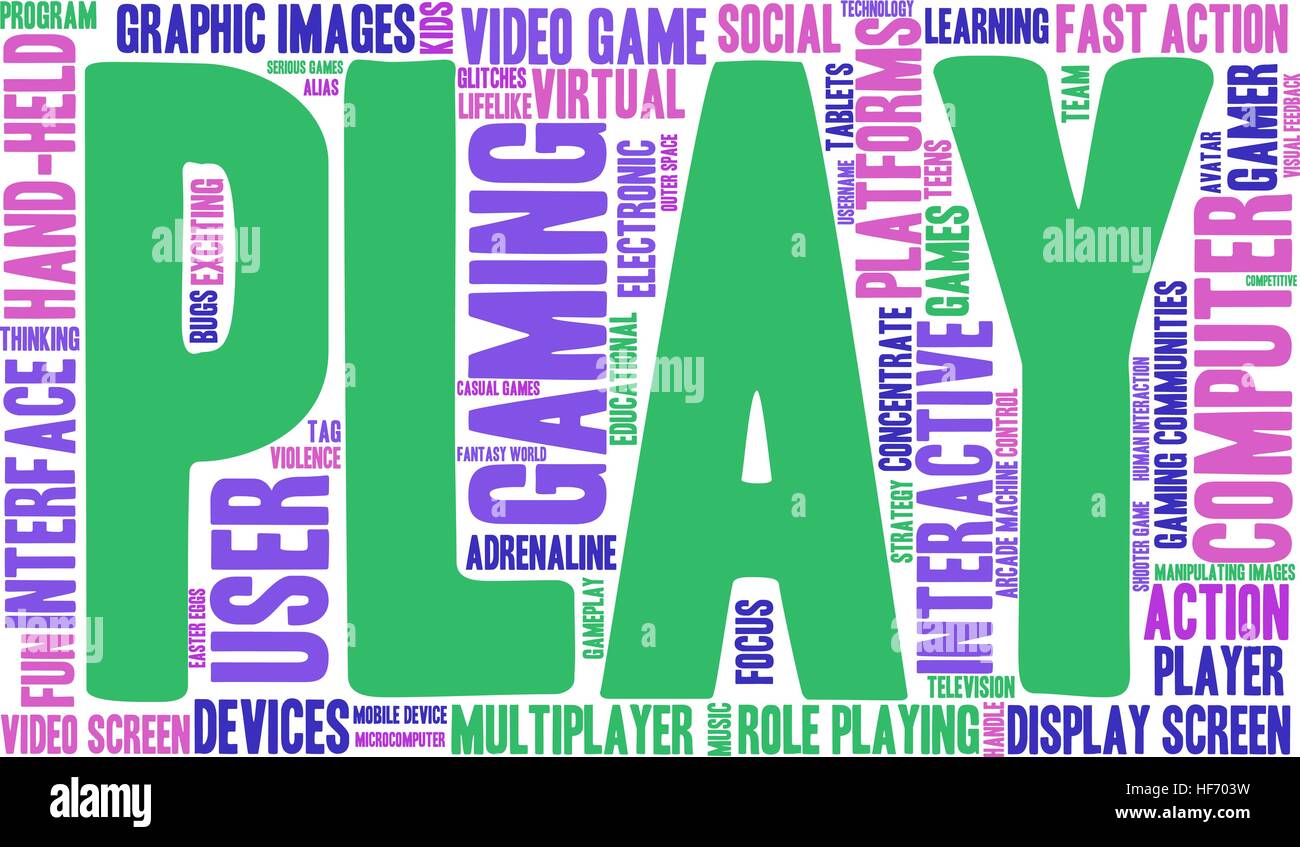 Play word cloud on a white background Stock Vector Image & Art - Alamy