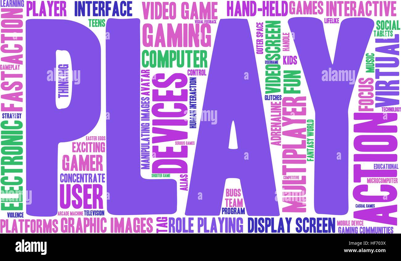 Play word cloud on a white background Stock Vector Image & Art - Alamy