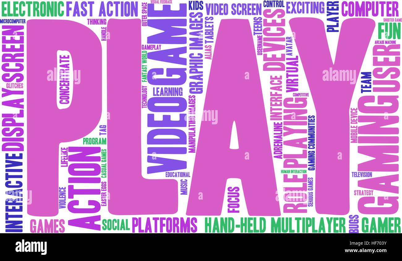 Play word cloud on a white background Stock Vector Image & Art - Alamy