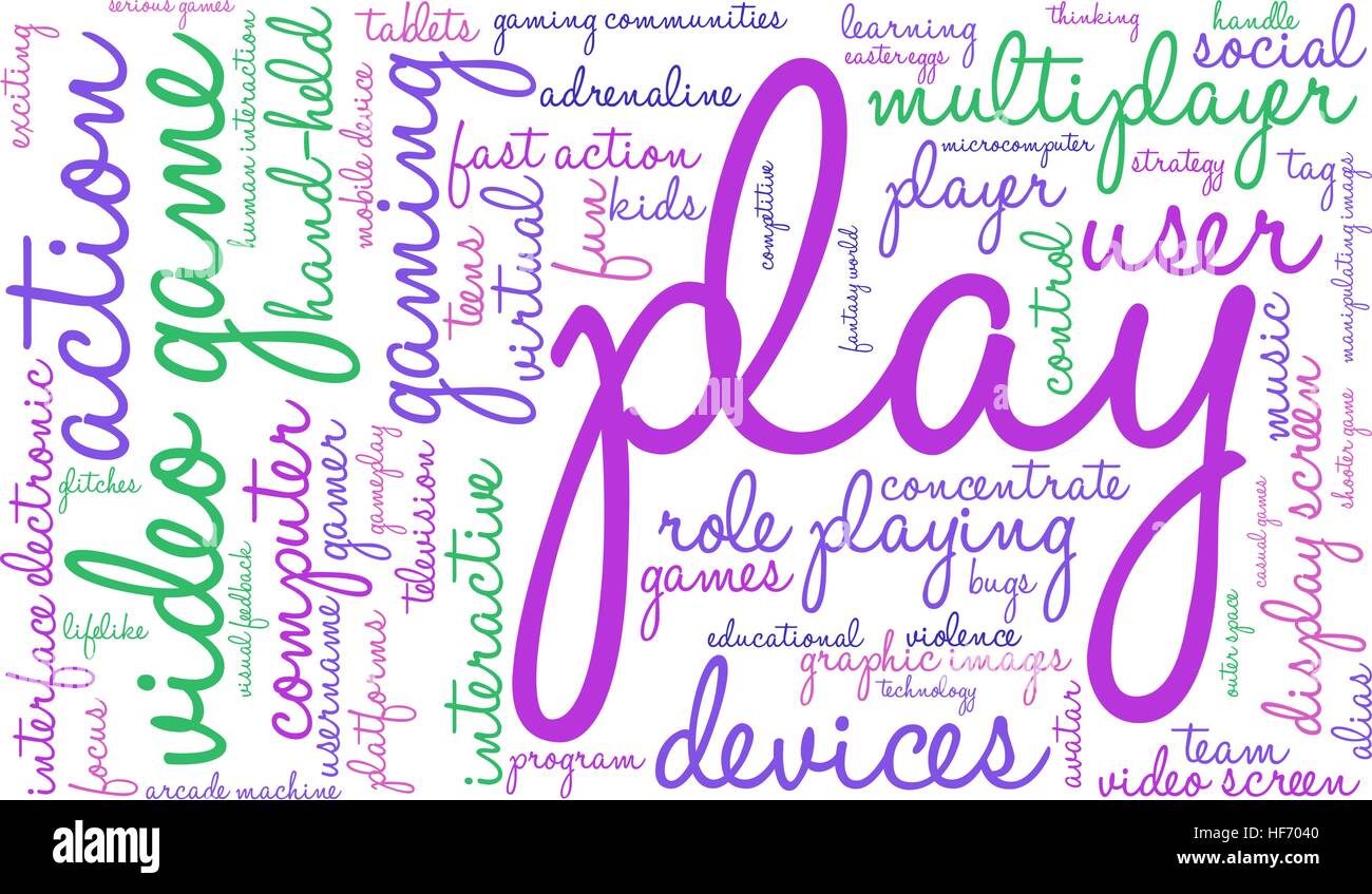 Play word cloud on a white background Stock Vector Image & Art - Alamy