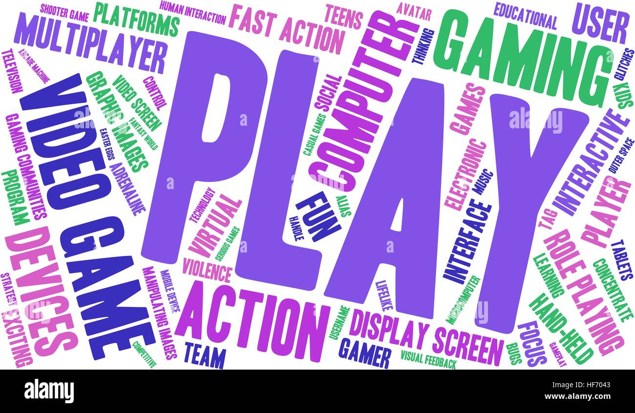 Play word cloud on a white background Stock Vector Image & Art - Alamy