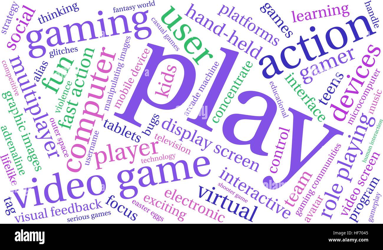 Play word cloud on a white background Stock Vector Image & Art - Alamy