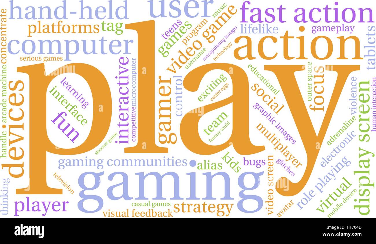 Play word cloud on a white background Stock Vector Image & Art - Alamy