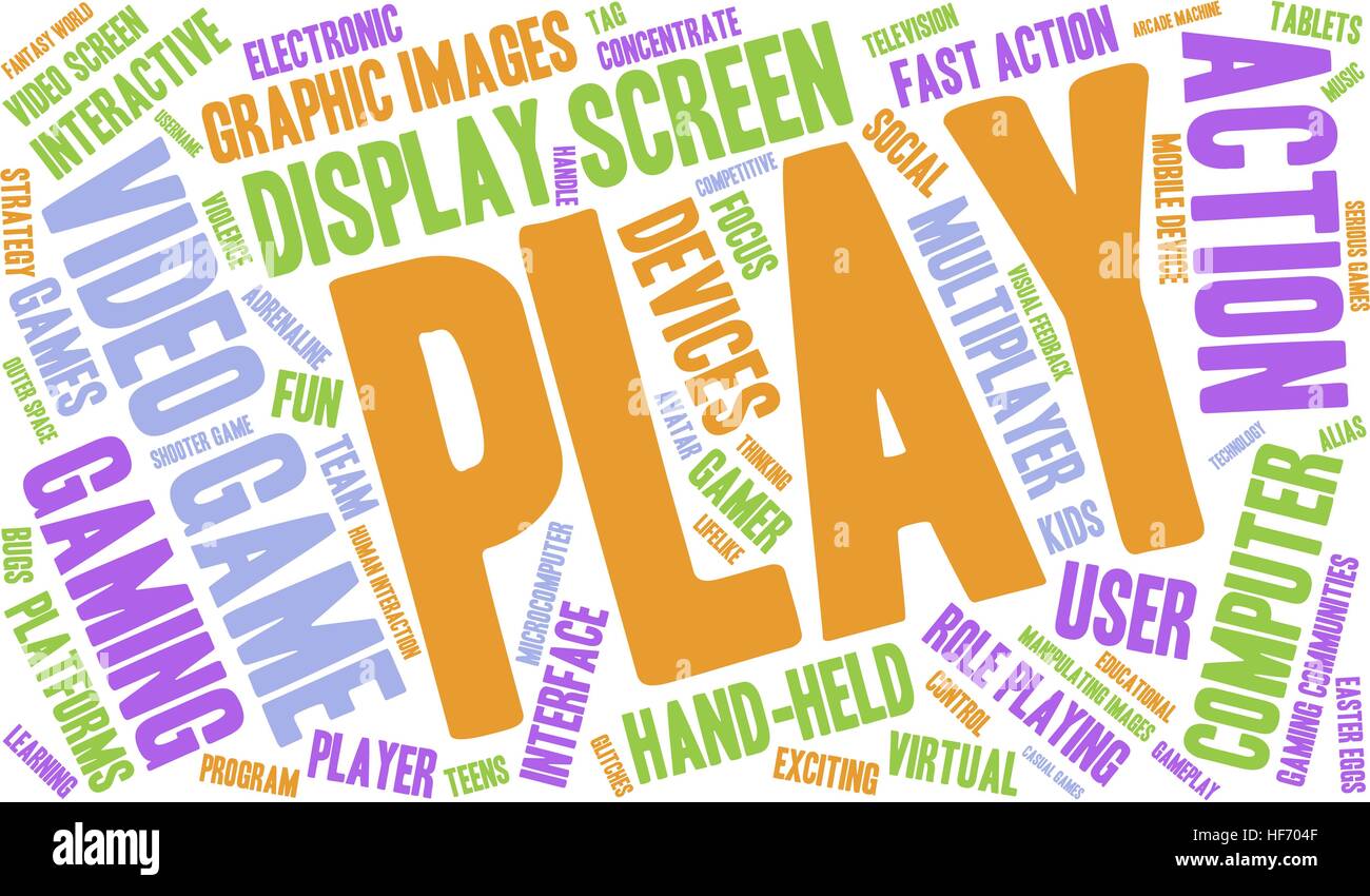 Play word cloud on a white background Stock Vector Image & Art - Alamy