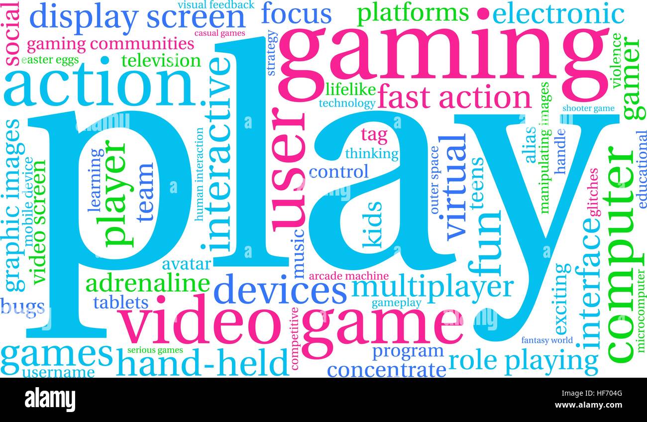 Play word cloud on a white background Stock Vector Image & Art - Alamy