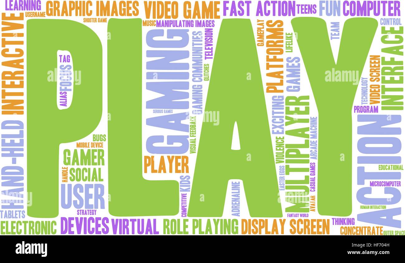 Play word cloud on a white background Stock Vector Image & Art - Alamy
