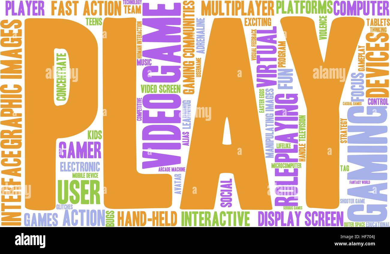 Play word cloud on a white background Stock Vector Image & Art - Alamy