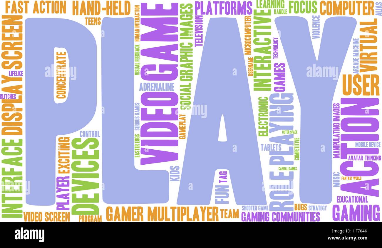 Play word cloud on a white background Stock Vector Image & Art - Alamy