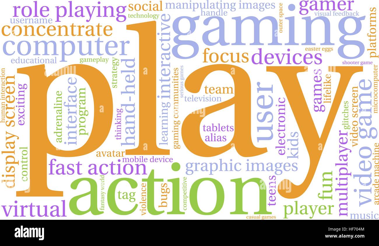 Play word cloud on a white background Stock Vector Image & Art - Alamy