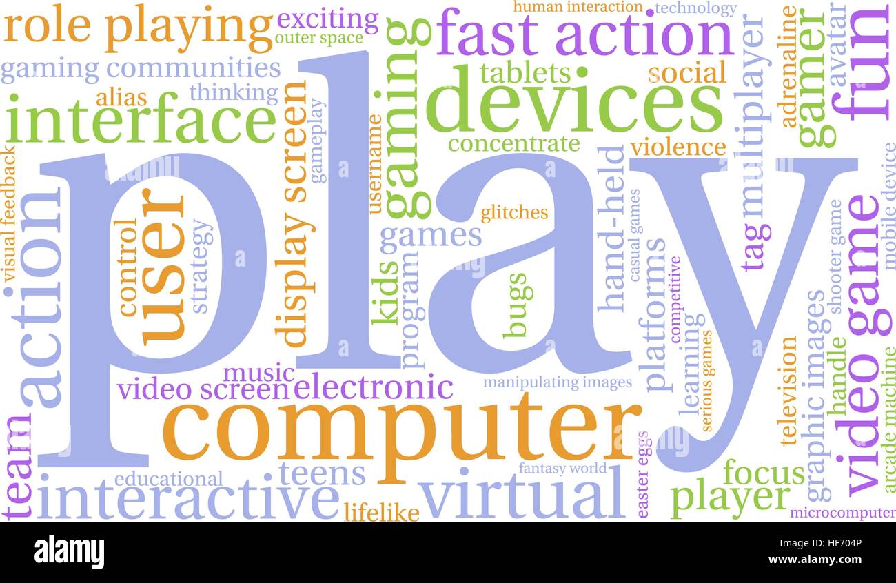 Play word cloud on a white background Stock Vector Image & Art - Alamy