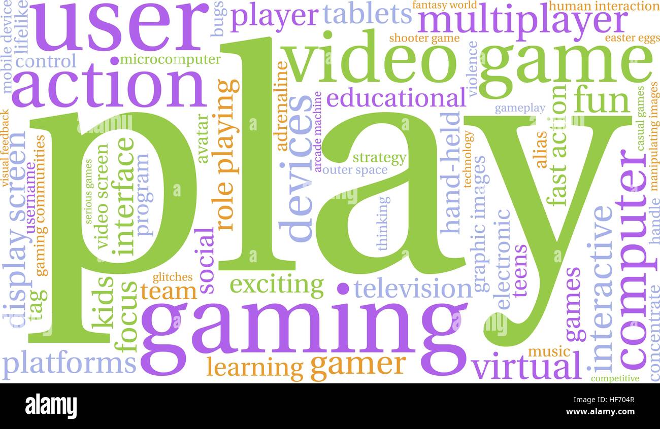 Play word cloud on a white background Stock Vector Image & Art - Alamy