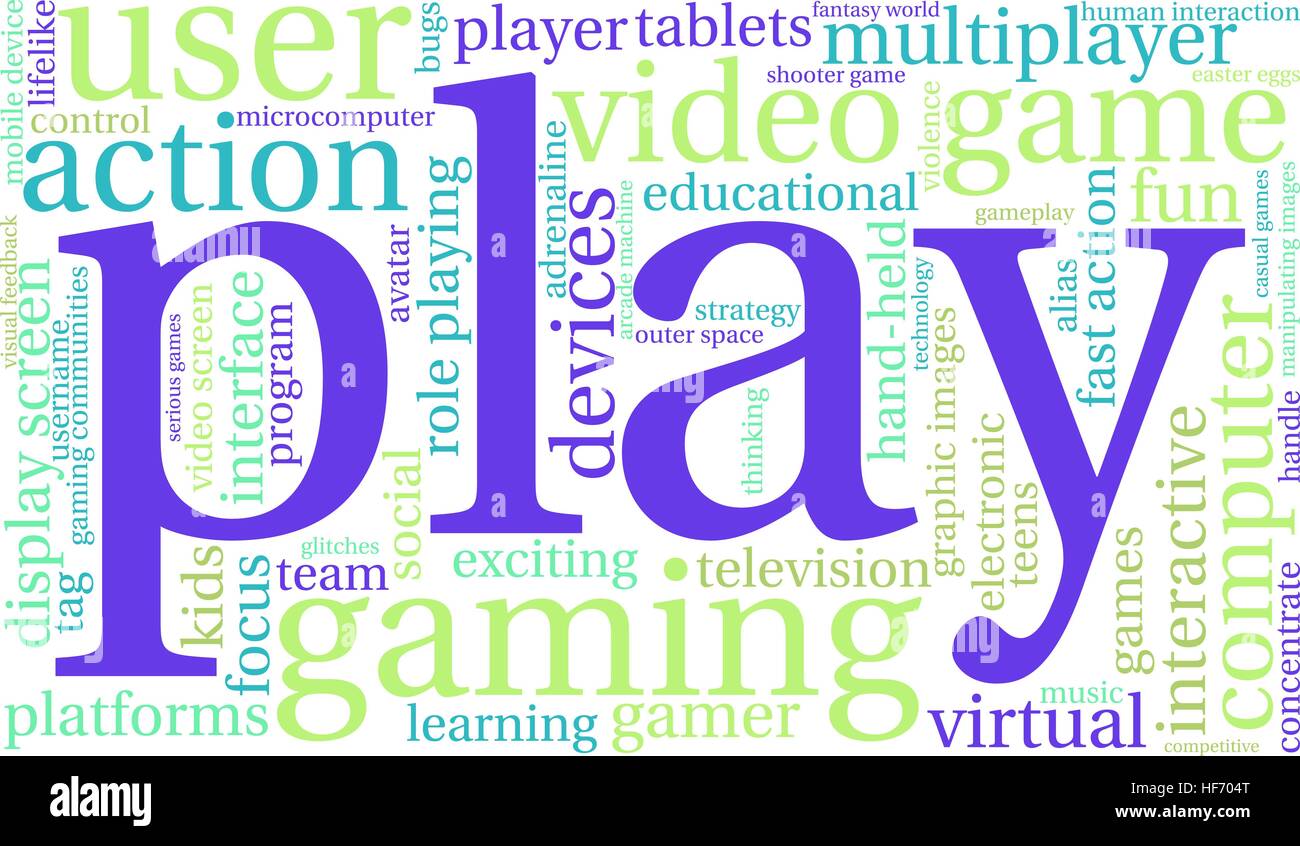 Play word cloud on a white background Stock Vector Image & Art - Alamy